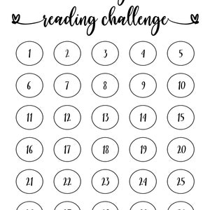 Printable 30 Day READING Challenge Chart. Perfect for Reading Tracker ...