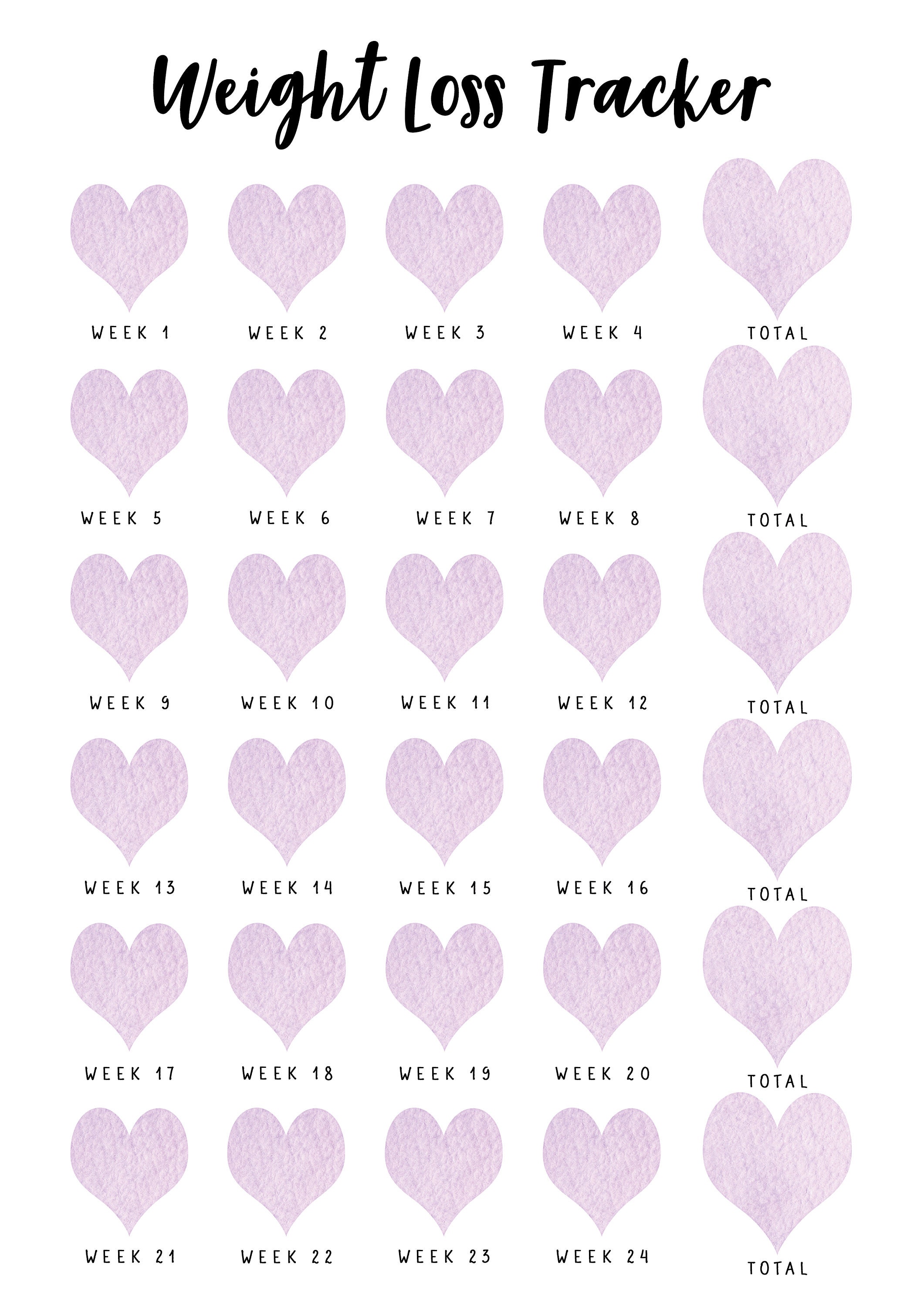 Weight Loss Tracker Printable Gorgeous Digital Weekly Etsy Uk