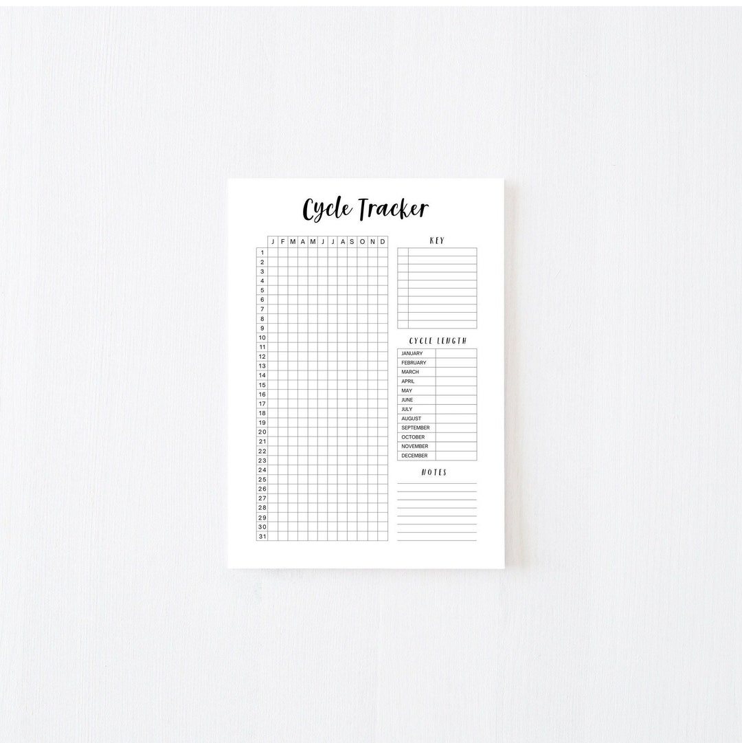 CYCLE TRACKER Printable, Digital Period Journal, Menstrual Cycle ...