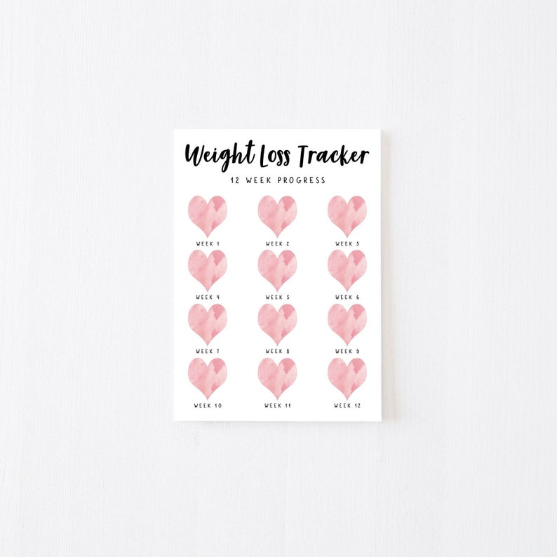 Printable Weight Loss Tracker 5 X Digital Weekly Weight Etsy Uk