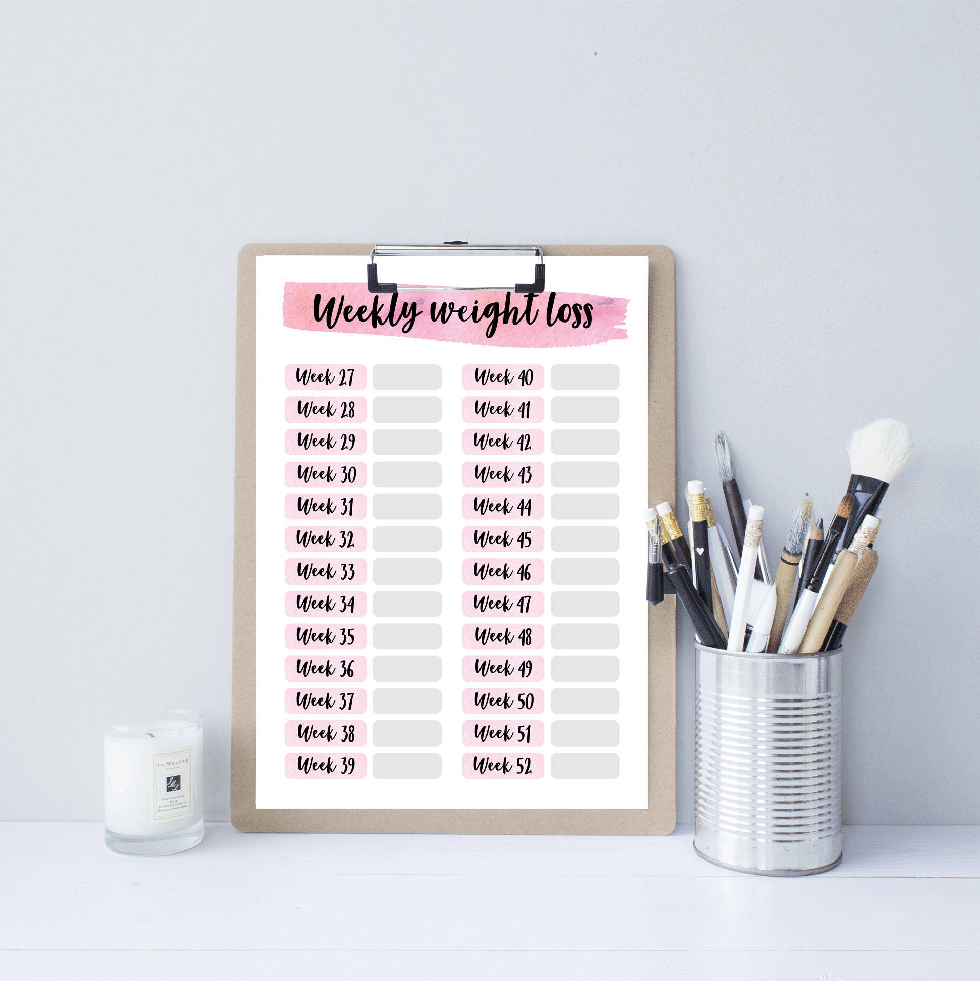 Printable Weight Loss Tracker Journal. Digital Weight Loss | Etsy