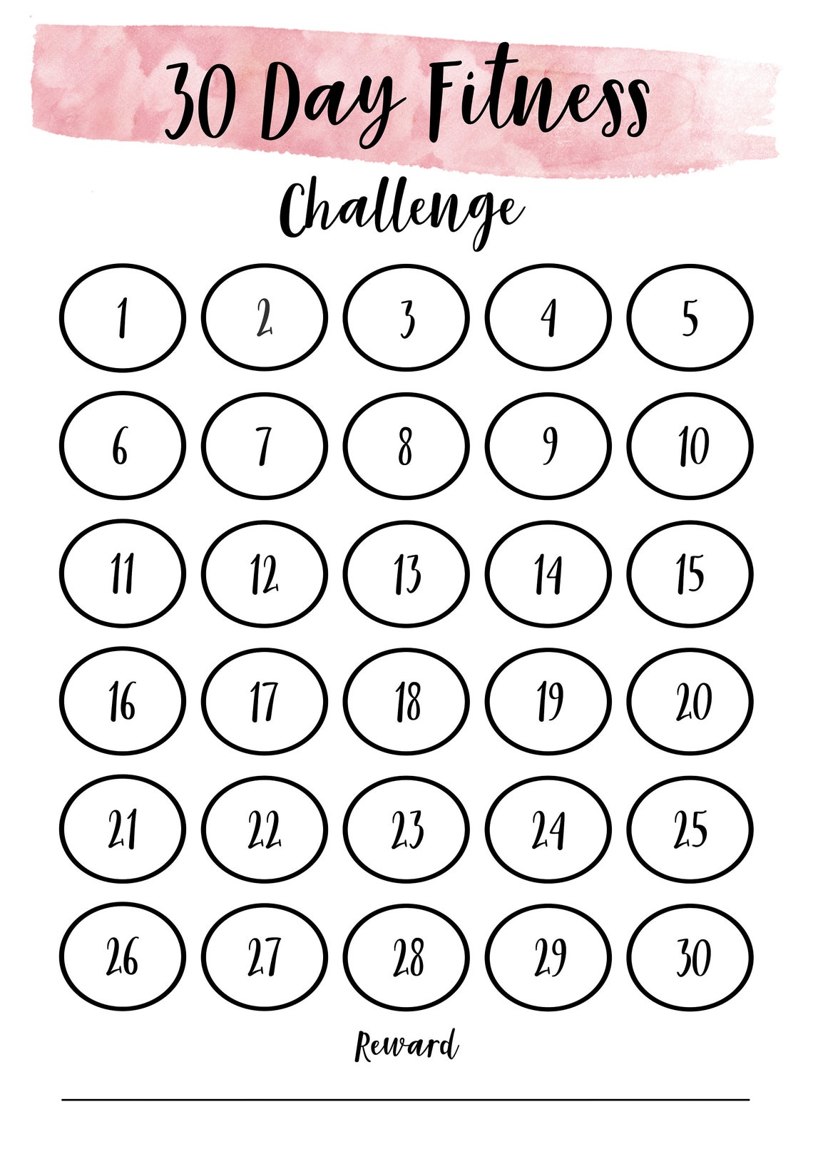 Printable 30 Day Challenge Tracker, Fitness & Habit (PDF) - Etsy