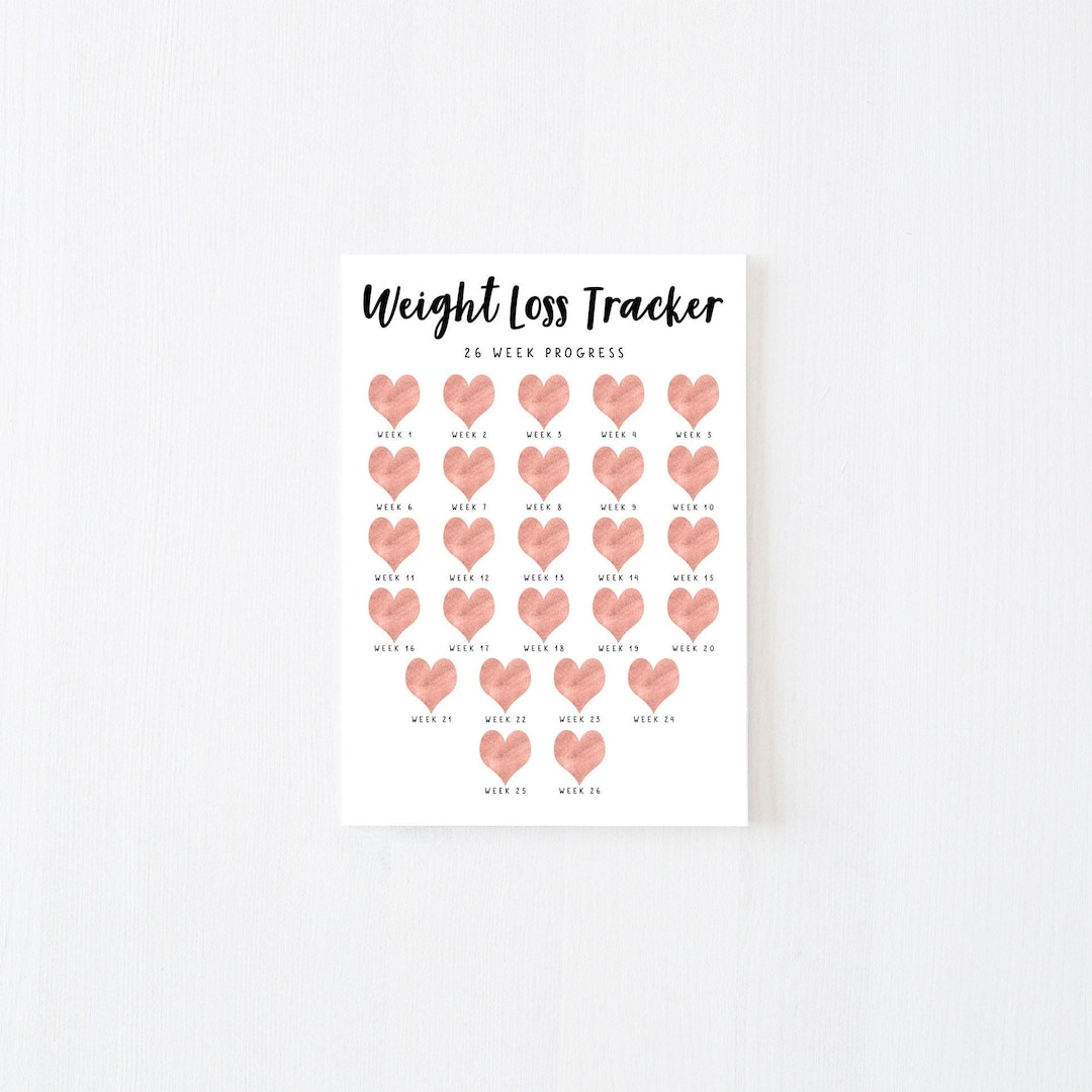 Digital Weight Loss Tracker Printable | 3 Weekly Weight Loss Charts ...