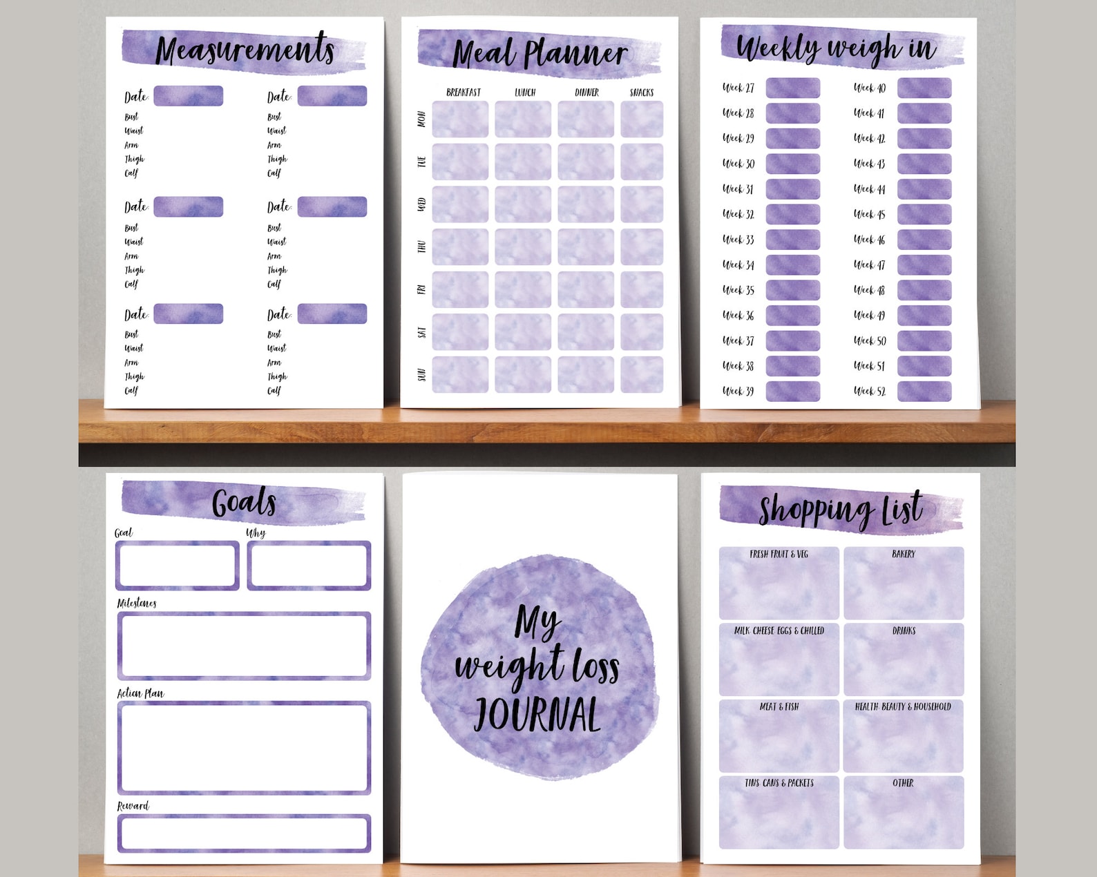 Printable Weight Loss Tracker Journal. Digital Weight Loss - Etsy