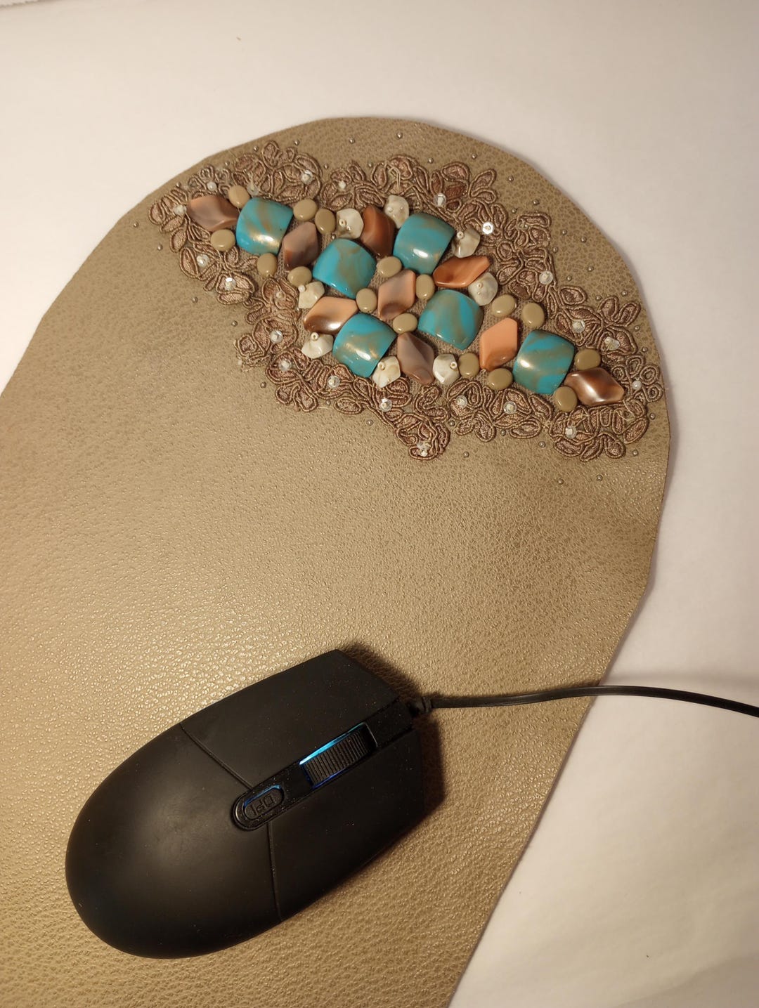 Sandy Beige Mylinka Leather Computer Mouse Pad - Etsy
