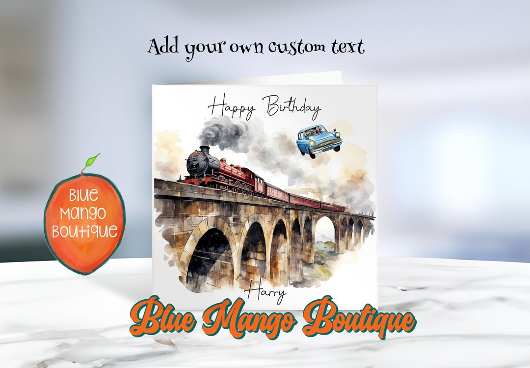Personalised Train Birthday Card Custom Magic School Card - Etsy