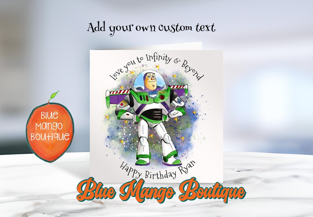 Custom Birthday Card 6 X 6 Custom Buzz Lightyear Card Custom Inifinity ...
