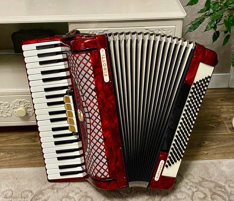 Firotti Elegance Accordion, Concert Piano Accordion 120 Bass, Made in Germany, Accordion W/ Case ...
