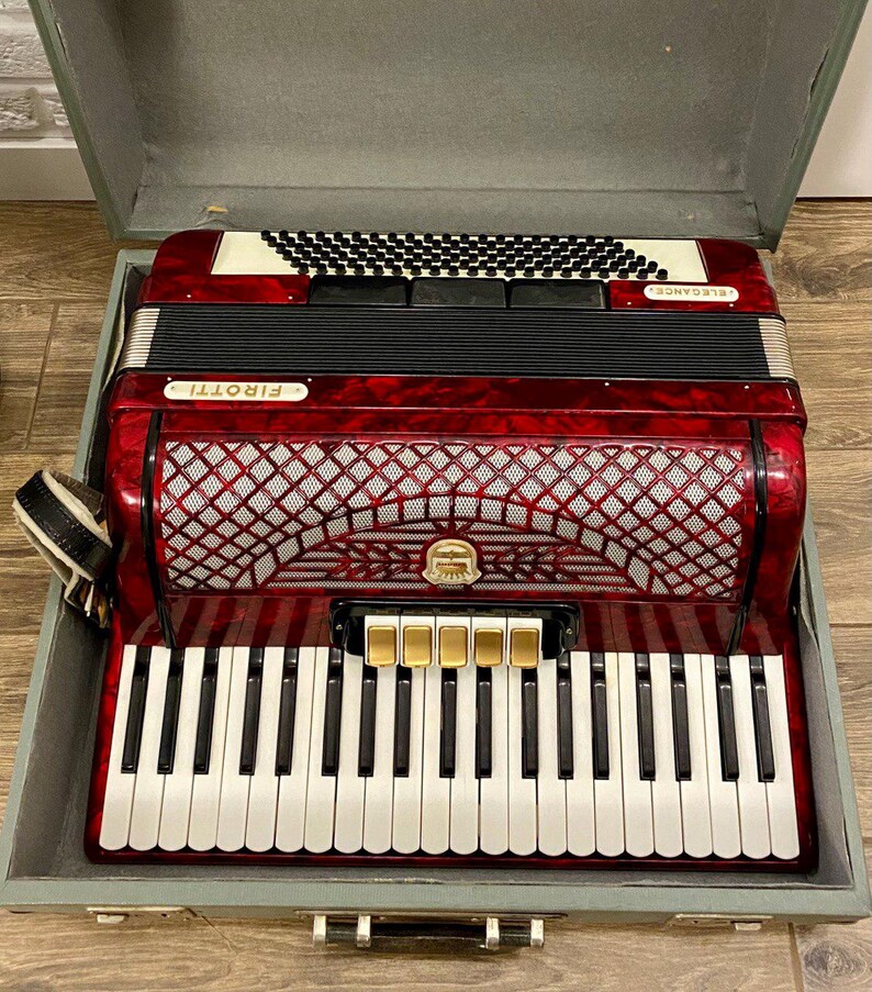 Firotti Elegance Accordion, Concert Piano Accordion 120 Bass, Made in Germany, Accordion W/ Case ...