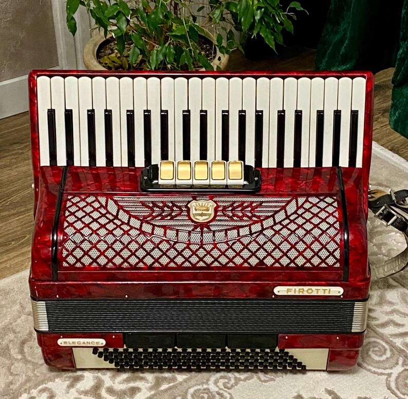 Firotti Elegance Accordion, Concert Piano Accordion 120 Bass, Made in Germany, Accordion W/ Case ...