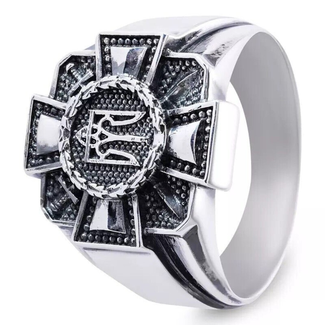 Silver 925 Ring Trident Ukraine Tryzub Jewelry Charm Кольцо Трезубец ...