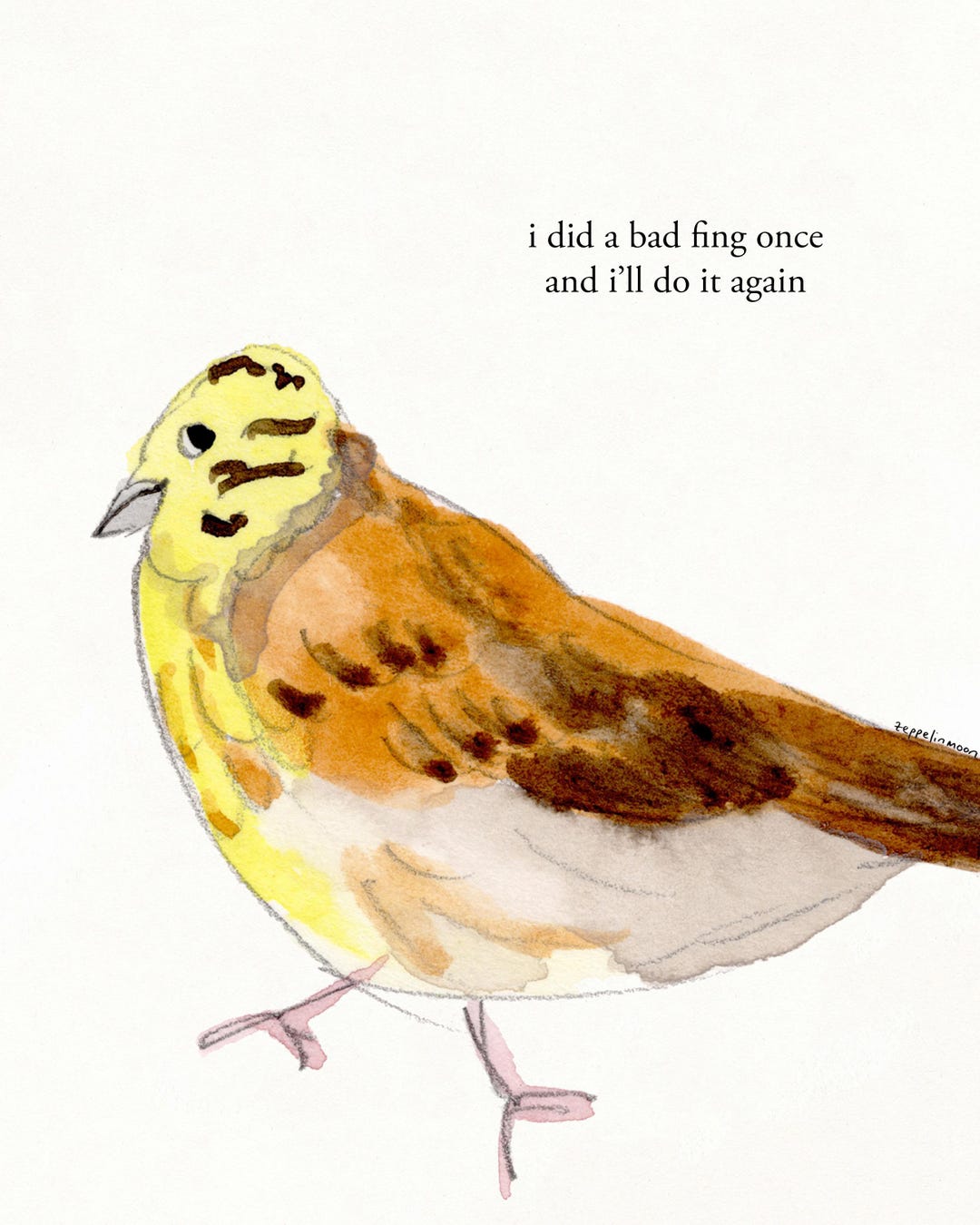 Bad Bird - Signed Print by Zeppelinmoon - Etsy