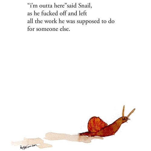 Snail Signed Print by Zeppelinmoon - Etsy