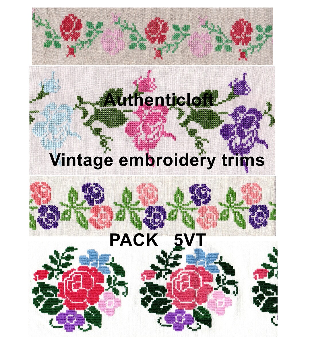 5VT. Digital Vintage Trim/digital Vintage Hand Embroidery - Etsy