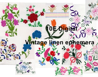 1E. Digital Vintage Linen/digital Vintage Embroidery/printable ...