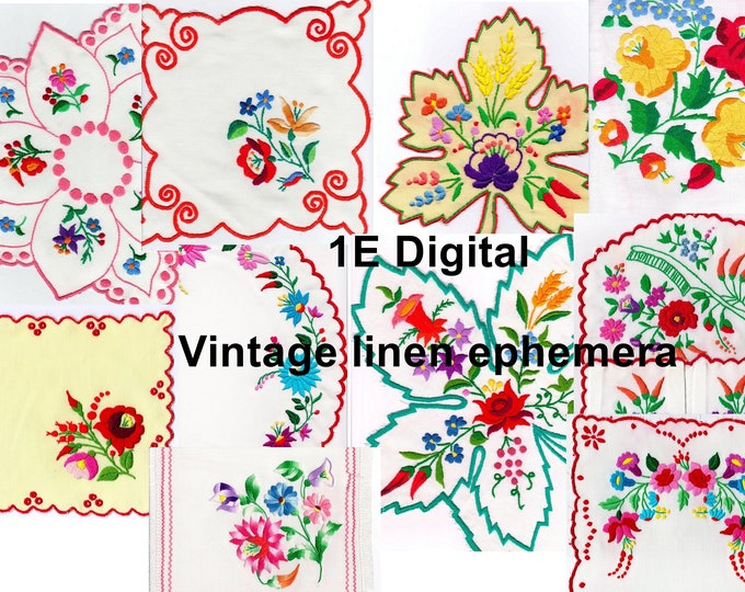 1E. Digital Vintage Linen/digital Vintage Embroidery/printable ...