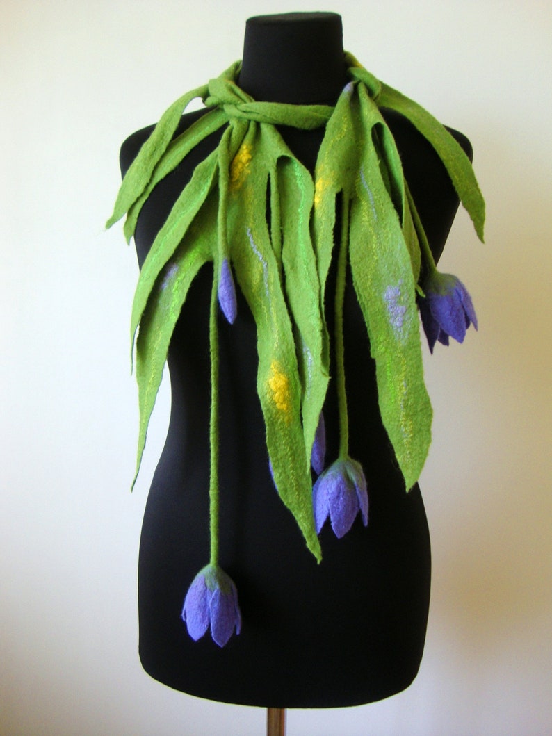 Best Gift for Woman Unique Jewelry Handmade Wool Felted Scarf | Etsy