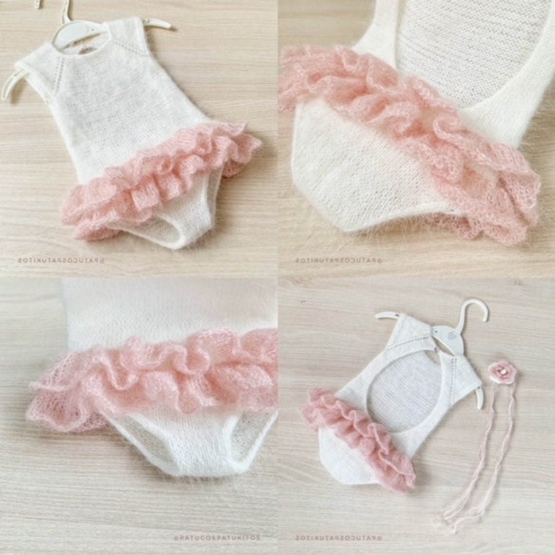 SPANISH Pdf Pattern Baby Knitted Romper With Back Open and | Etsy