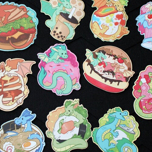 Autumn Dragon Stickers Dragon Sticker Set Vinyl Stickers | Etsy