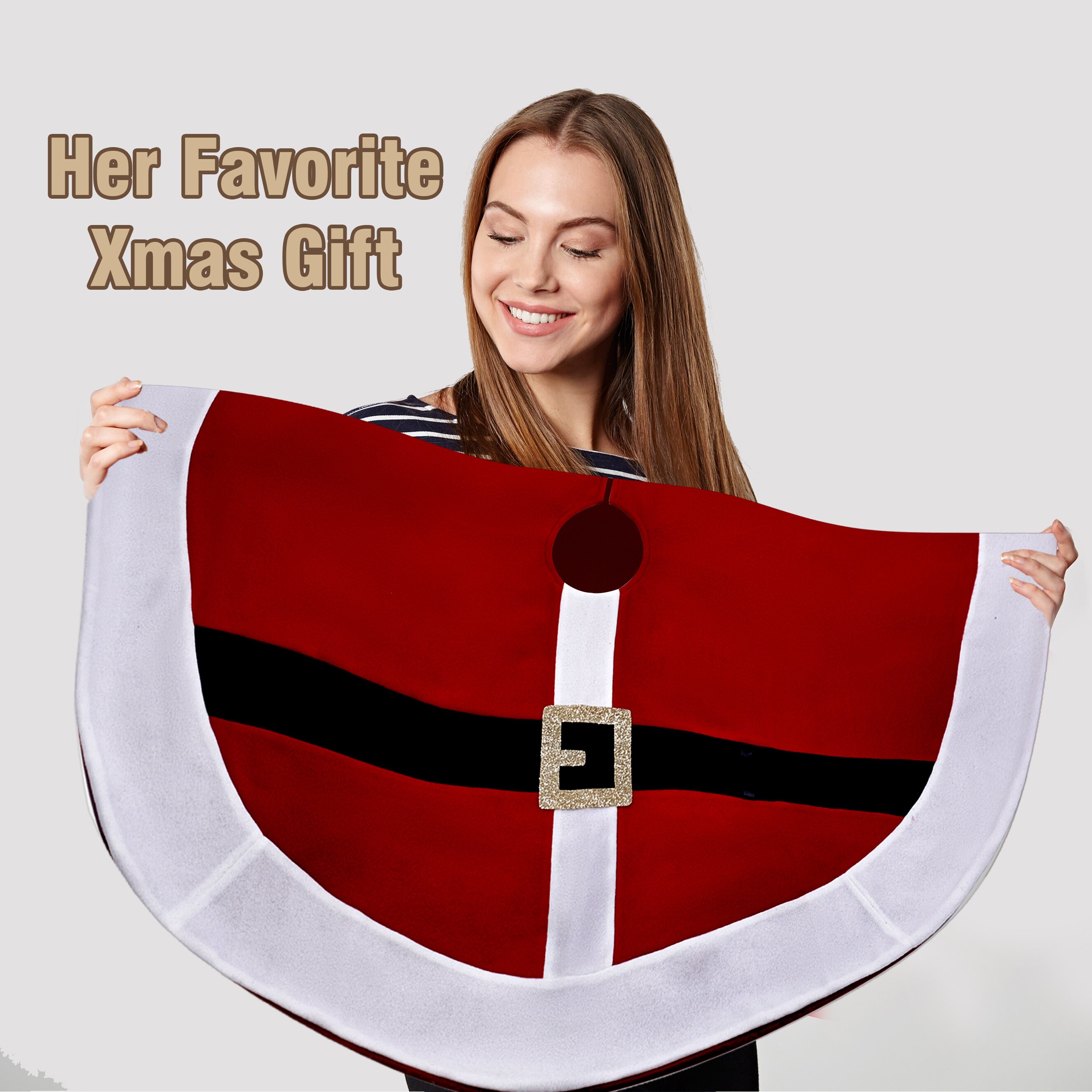 48 Inch Fleece Christmas Tree Skirt BONUS Zip Storage Bag | Etsy