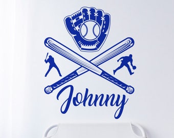 Baseball name decal | Etsy