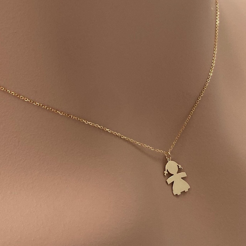 Little Girl Gold Necklace - Etsy