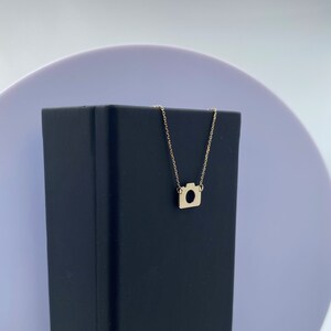 Real 14k Solid Gold Minimal Camera Necklace, Dainty Gold Camera ...