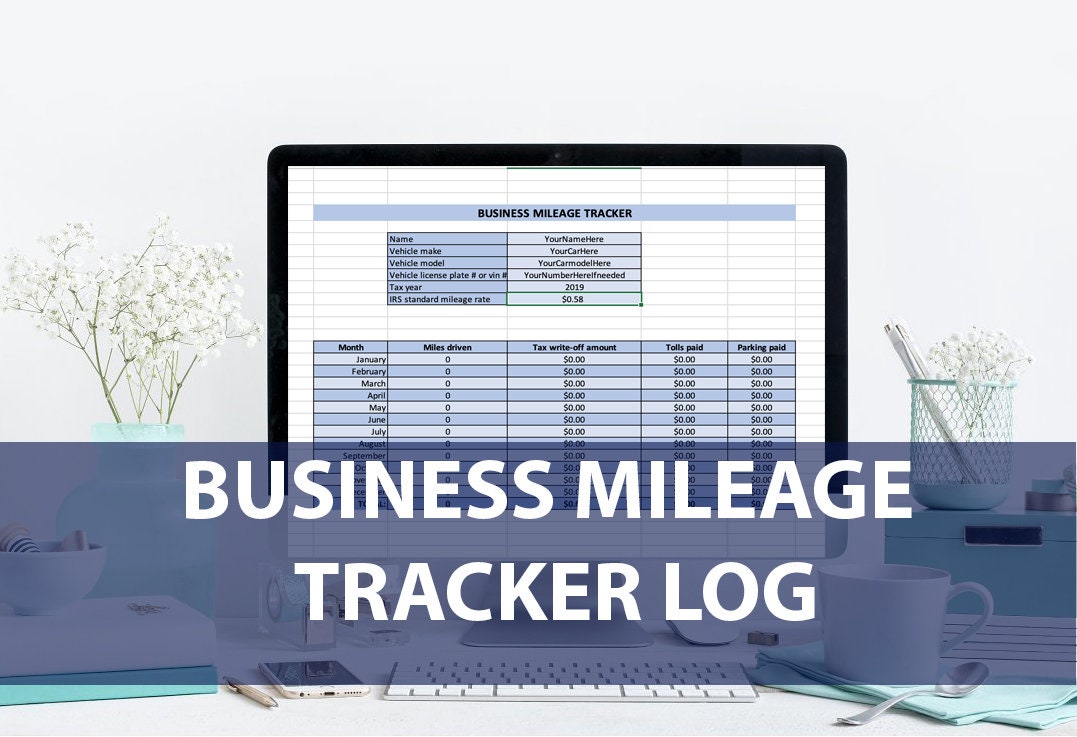 Business Mileage Tracker, Mileage Spreadsheet, Mileage Log, Mileage ...