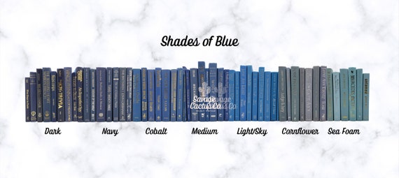 Blue Book Stacks Home Décor Collections Staging Office - Etsy