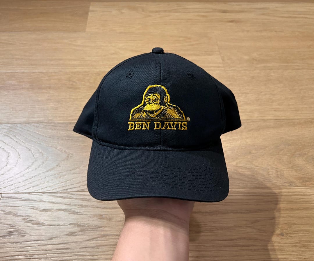Ben Davis Logo Snapback Hat Embroidered Baseball Cap Black Yellow ...