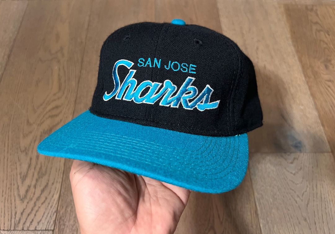 Sz 7 1/4 Vintage San Jose Sharks Script Sports Specialties Fitted Hat ...
