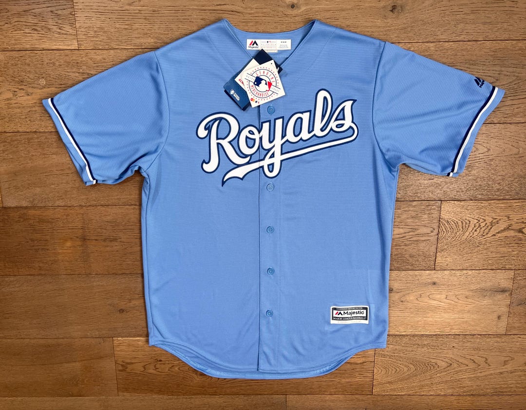 Kansas City Royals Vtg USA Majestic Cool Base Authentic Jersey Powder ...