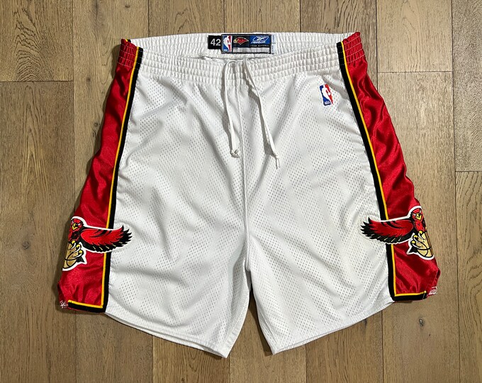 Atlanta Hawks Reebok Authentic Game Shorts Mens Size 42 +2 White Red ...