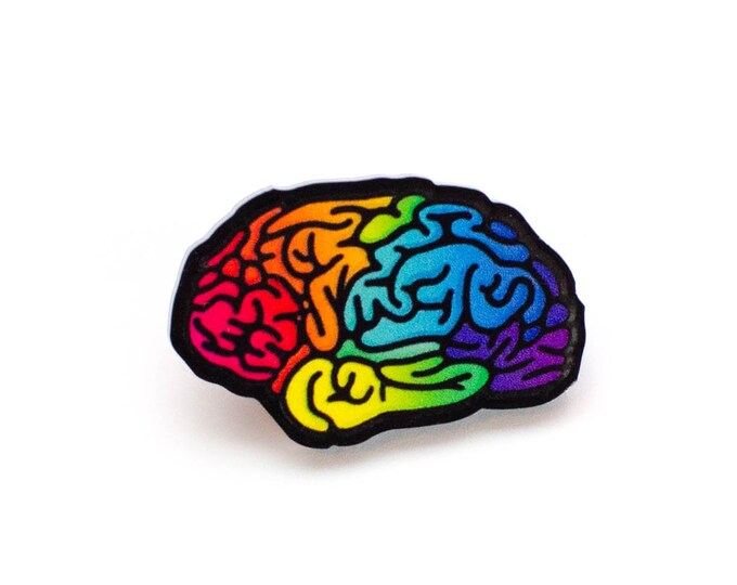 Rainbow Brain PIN - Autistic Neurodiversity - Etsy
