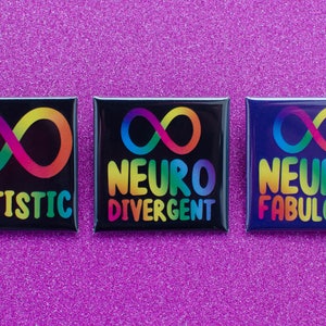 Autistic Neurodivergent Neurofabulous Square Pin Badge | Etsy