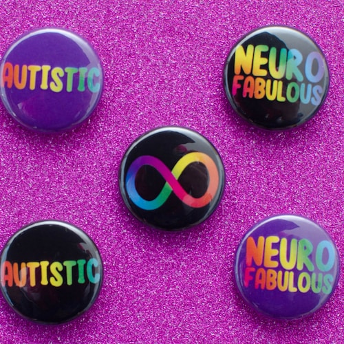 Neurodiversity Brain Square Badge | Etsy