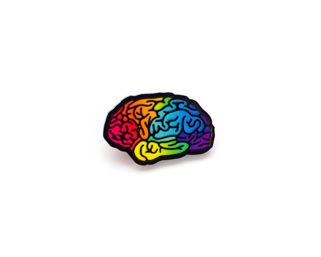 Rainbow Brain PIN Autistic Neurodiversity - Etsy