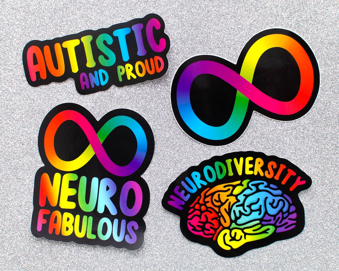 Neurodiversity Rainbow Brain Vinyl Sticker Autistic Spectrum | Etsy UK