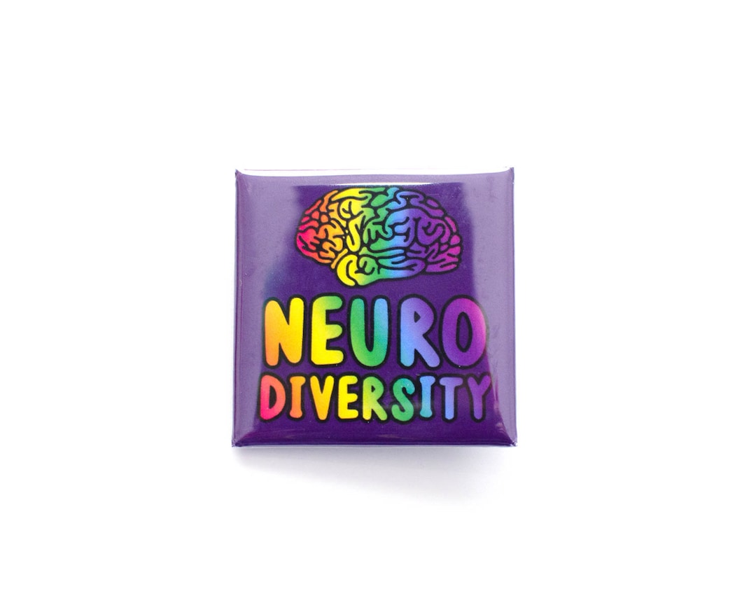 Neurodiversity Brain - Square Badge - Etsy