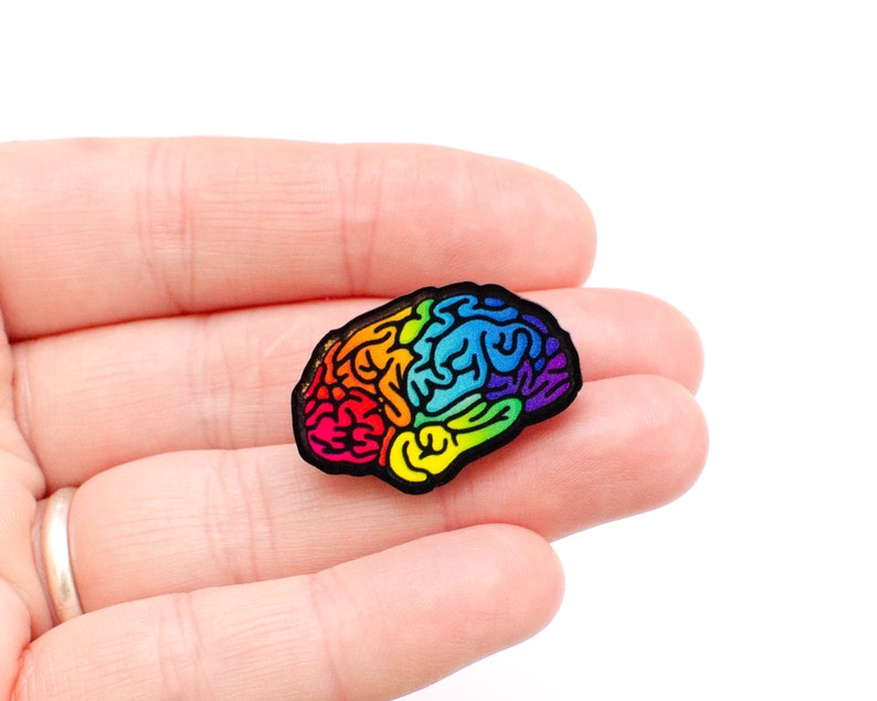 Rainbow Brain PIN Autistic Neurodiversity - Etsy