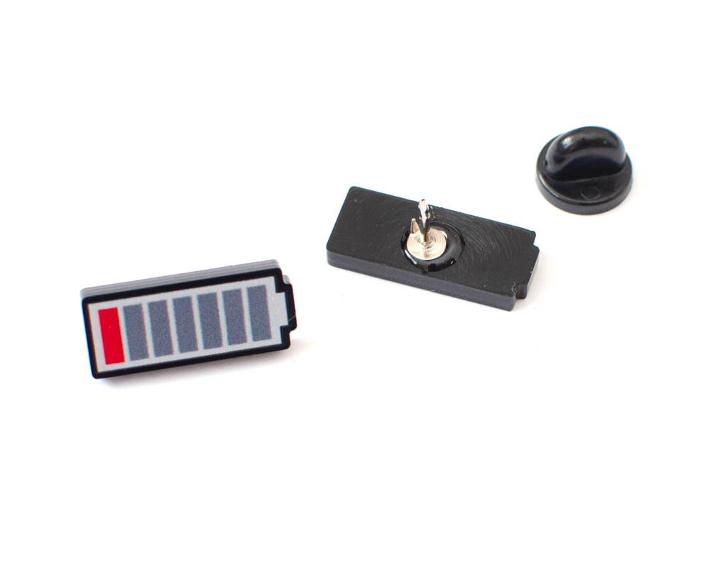 Empty Battery Pin Exhaustion Fatigue Etsy