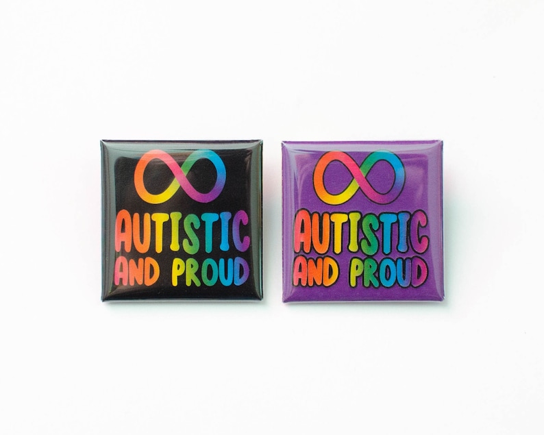 Autistic and Proud Square Badge - Etsy