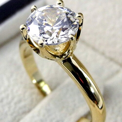 2 CT Solitaire Diamond Engagement Ring 6 Prong Diamond Ring - Etsy