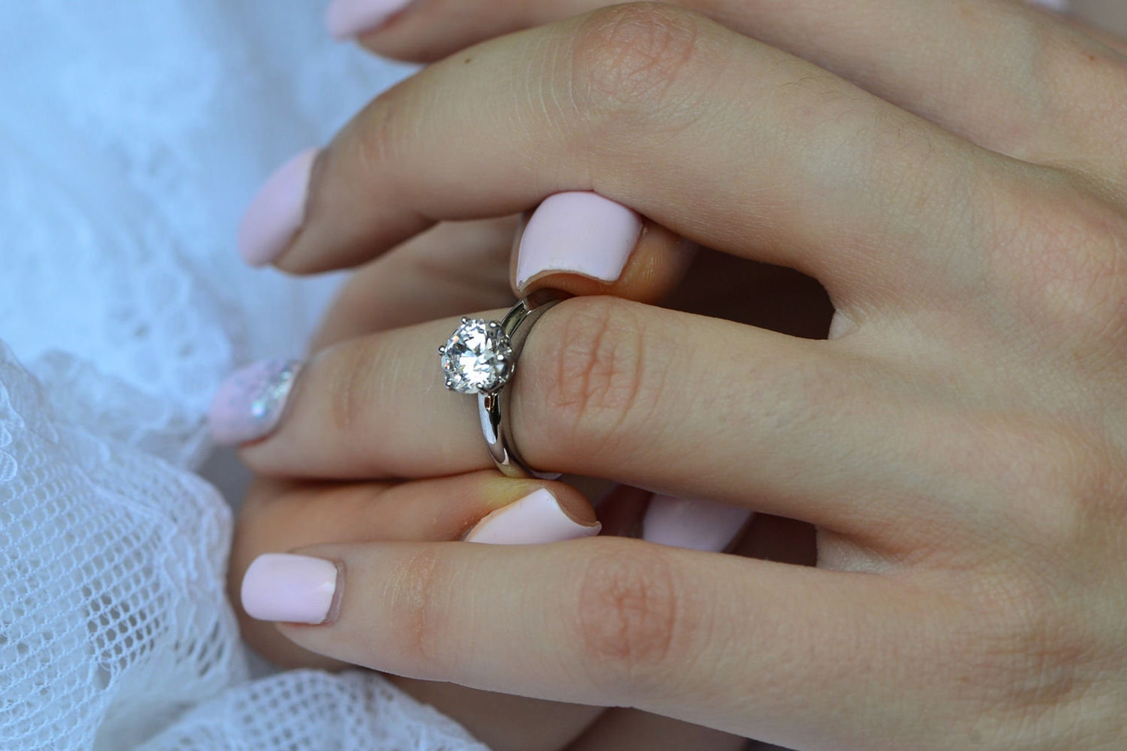 2 CT Solitaire Diamond Engagement Ring 6 Prong Diamond Ring - Etsy