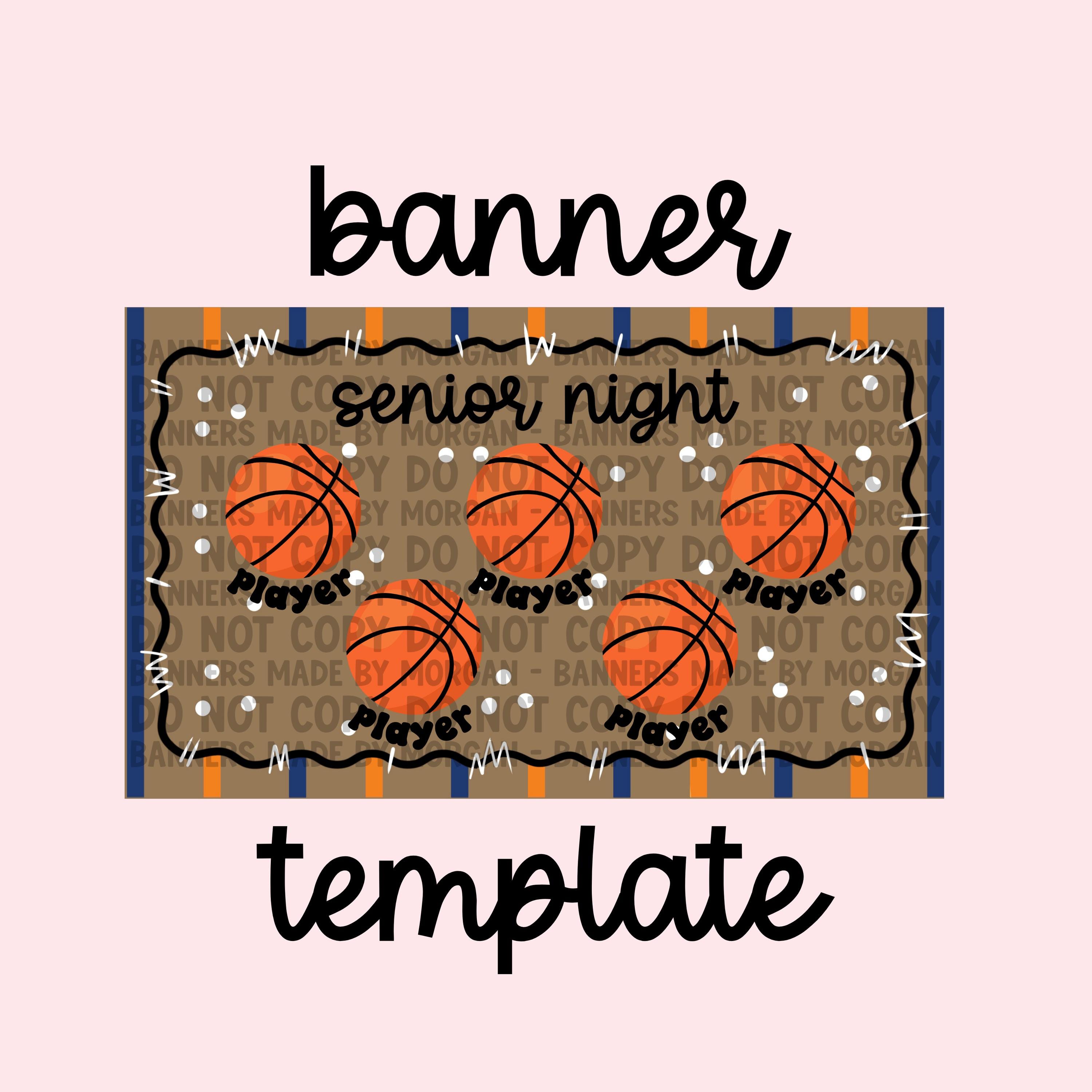 Senior Night Basketball Banner Templates | DIGITAL FILE | Senior ...