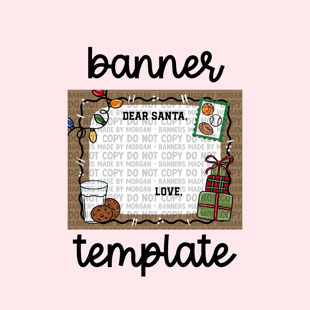Letter to Santa Banner Template | Christmas Sports Design (digital File ...