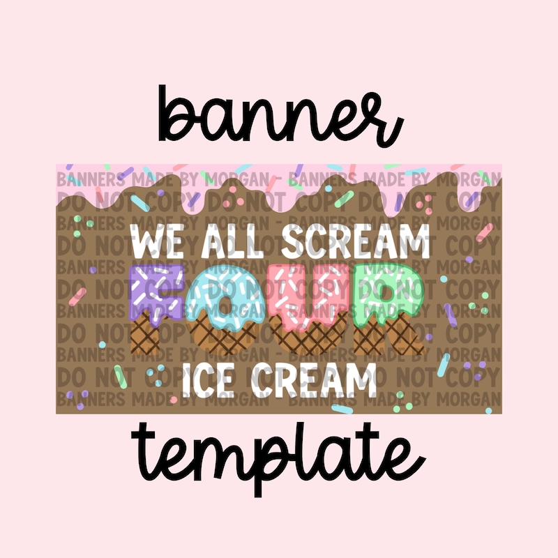 Icecream Banner Template - Etsy UK