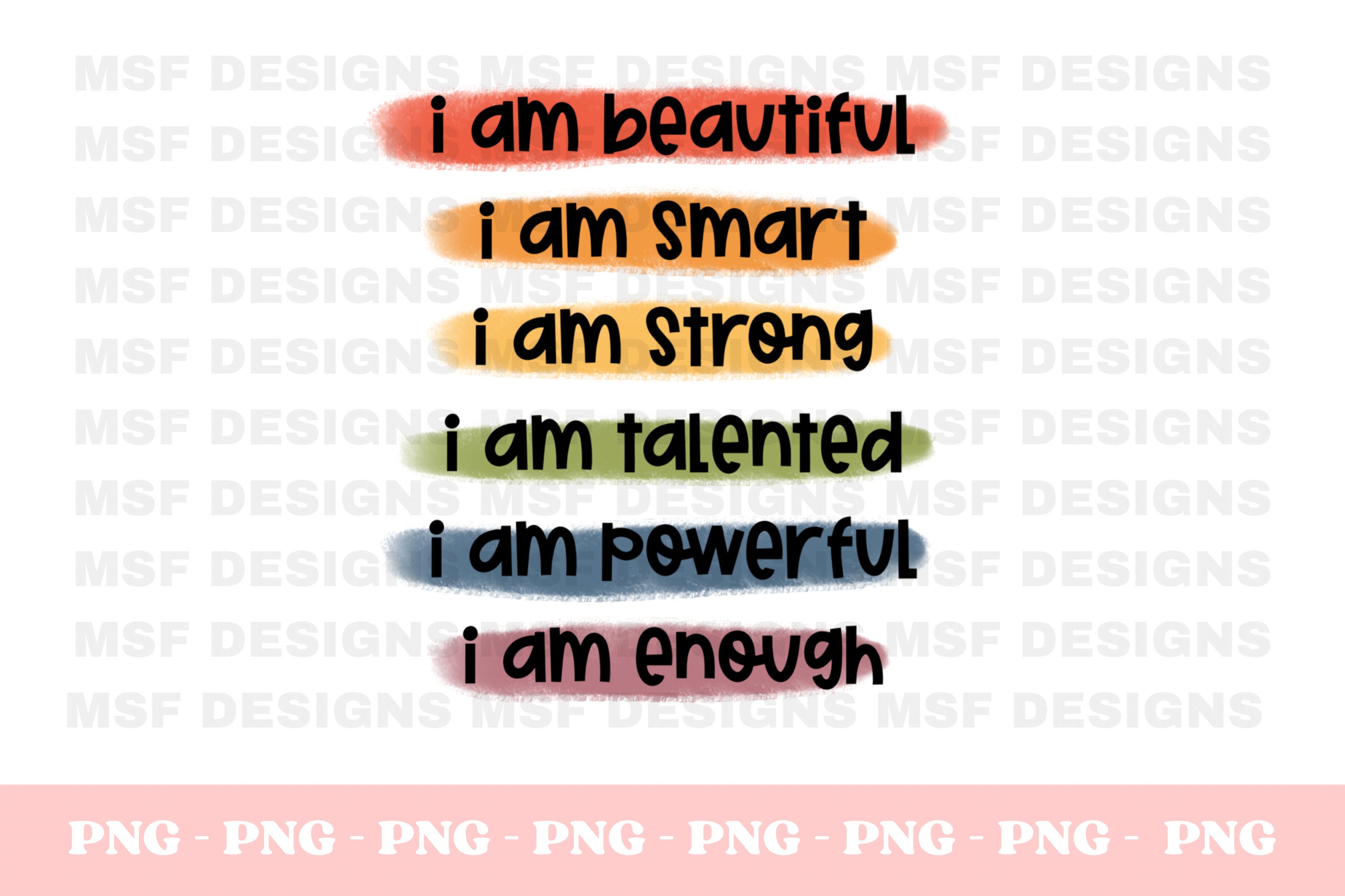Inspirational Affirmations PNG: Positive Self-love Quotes (digital ...