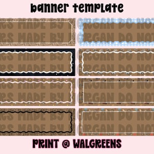 Editable Banner Border Templates Bundle | 2x6 DIY Printed Banner ...
