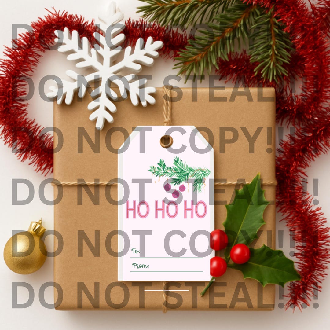 Christmas Gift Tag Template Bundle of 9 | Digital Download Holiday Gift ...